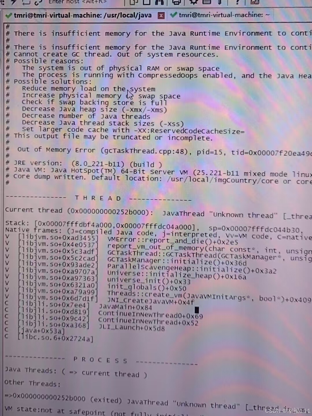 java 在docker中启动时报There is insufficient memory for the Java Runtime Environment to contiue异常 ...