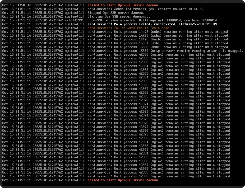Centos 9 steam 更新openssl后ssh连接不上【浪浪云用户售后2025年10月15日】_openssl version mismatch. built against ...