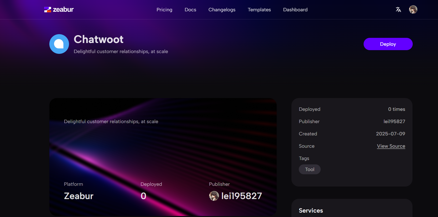 如何在Zeabur上传自定义模版-CSDN博客
