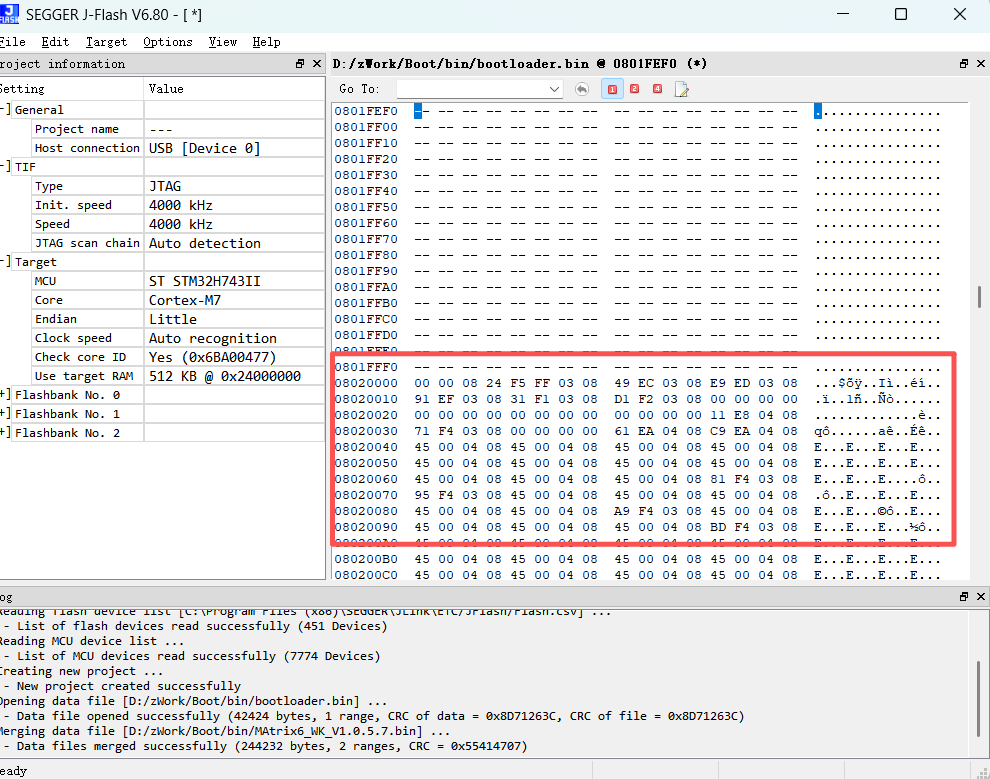 使用J-Flash软件将两个bin文件合并成一个-CSDN博客