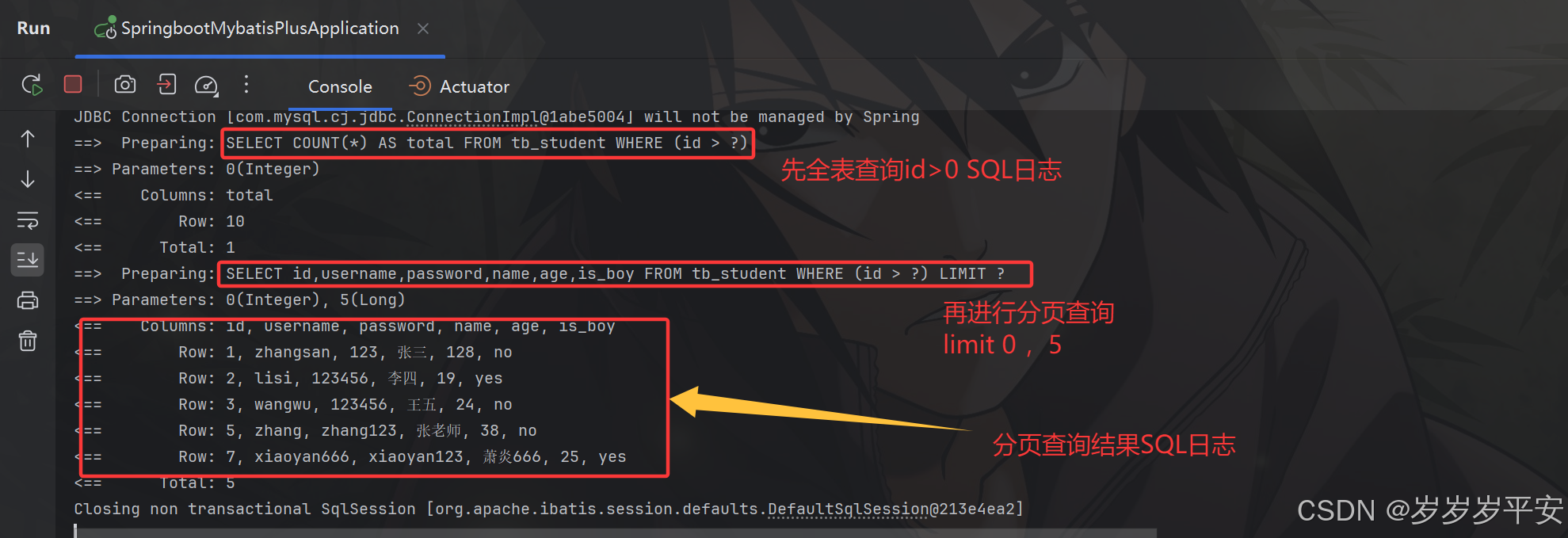SpringBoot3整合MyBatis-Plus分页插件。SpringBoot3整合MyBatis+PageHelper分页插件。(SpringBoot3.3.10)_springboot3 ...