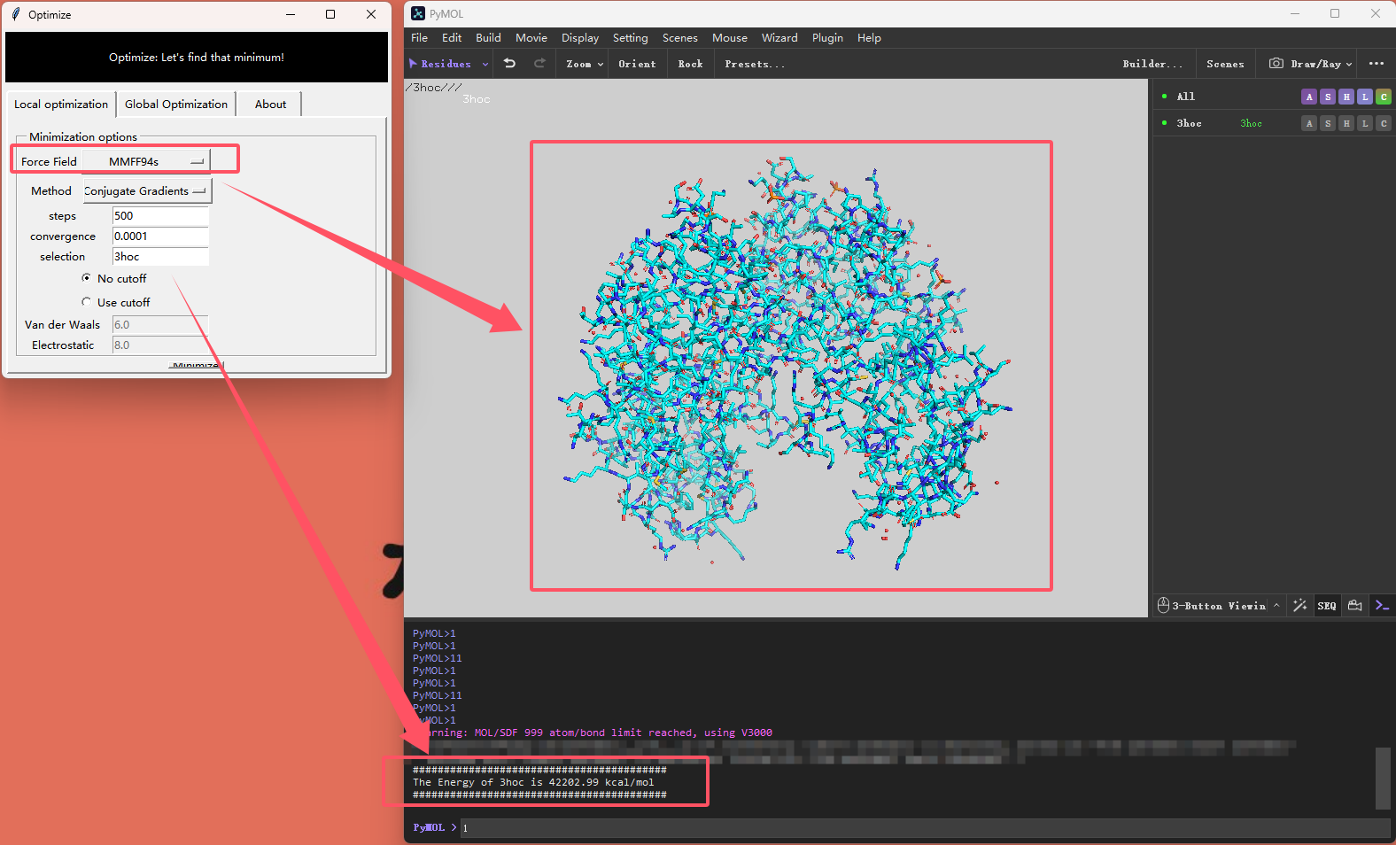 PyMOL Optimize 插件 —— 分子能量优化的高效利器 PyMOL 终于有能量最小化插件了！一键优化分子结构，科研效率翻倍！_pymol插件-CSDN博客