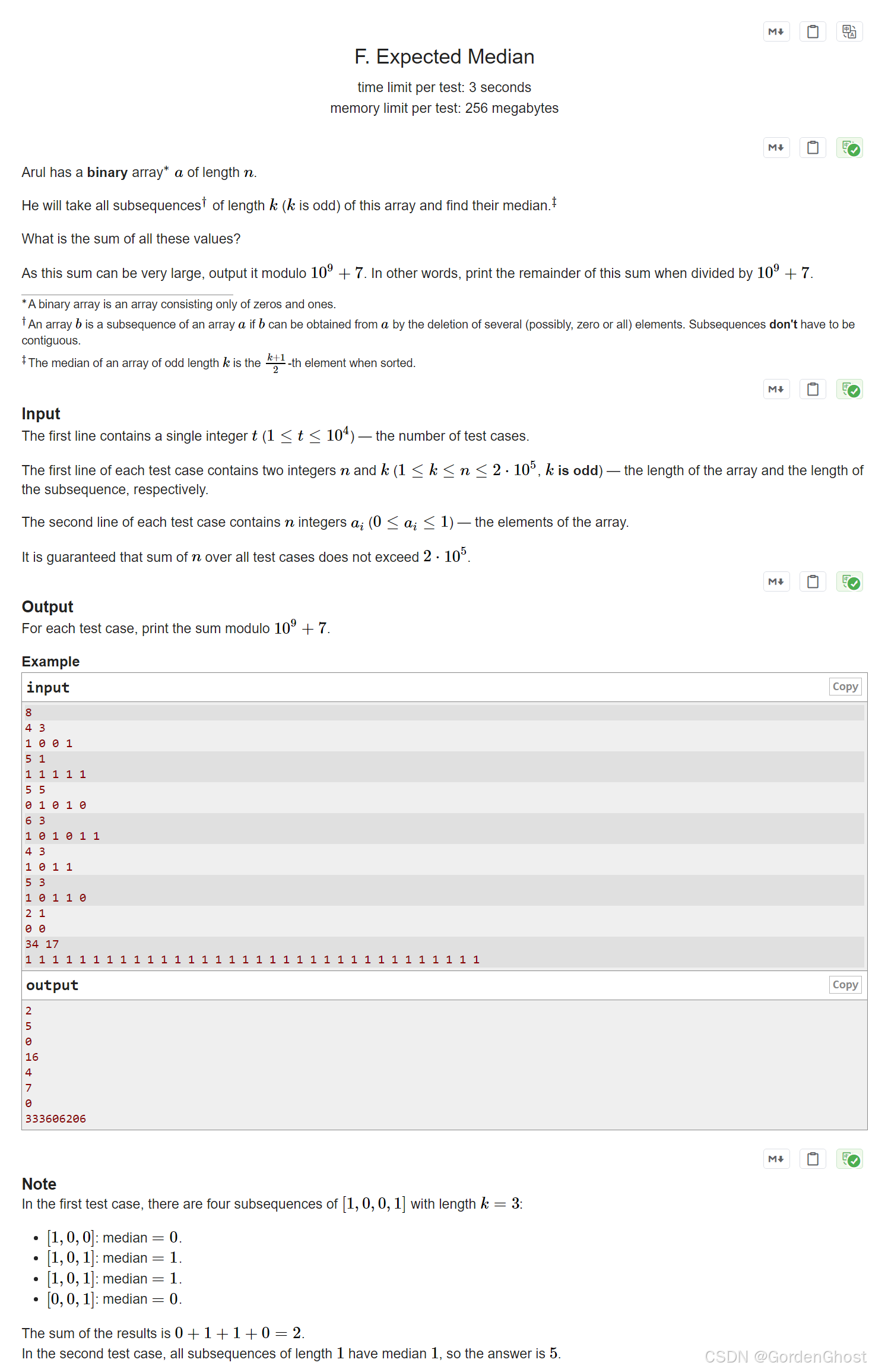 Expected Median（Round 964）-CSDN博客