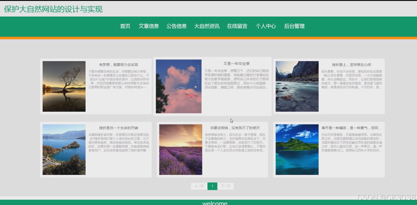 Springboot保护大自然网站的设计与实现62r9b（程序源码数据库调试部署开发环境） Csdn博客