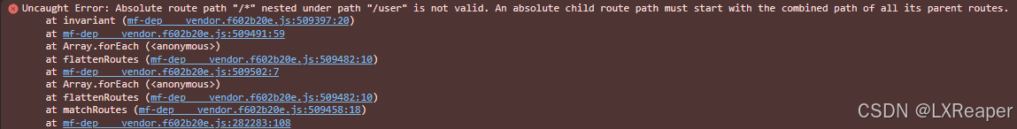 Absolute route path “/*“ nested under path “/user“ is not valid错误解决方案_absolute route path nested ...