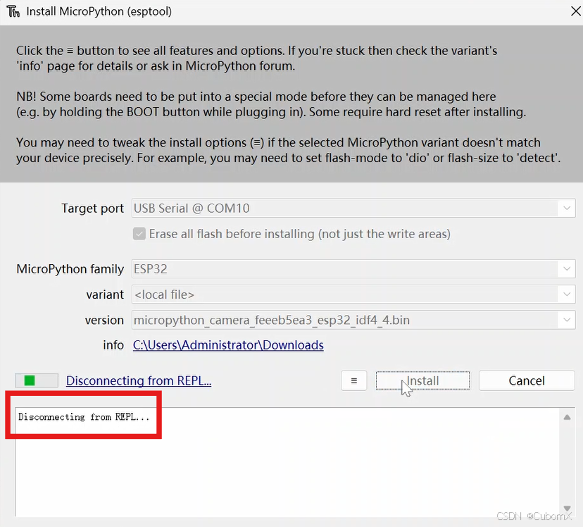 【详细教程】使用thonny通过烧录座为esp32 Cam准备micropythonthonny Esp32 Csdn博客