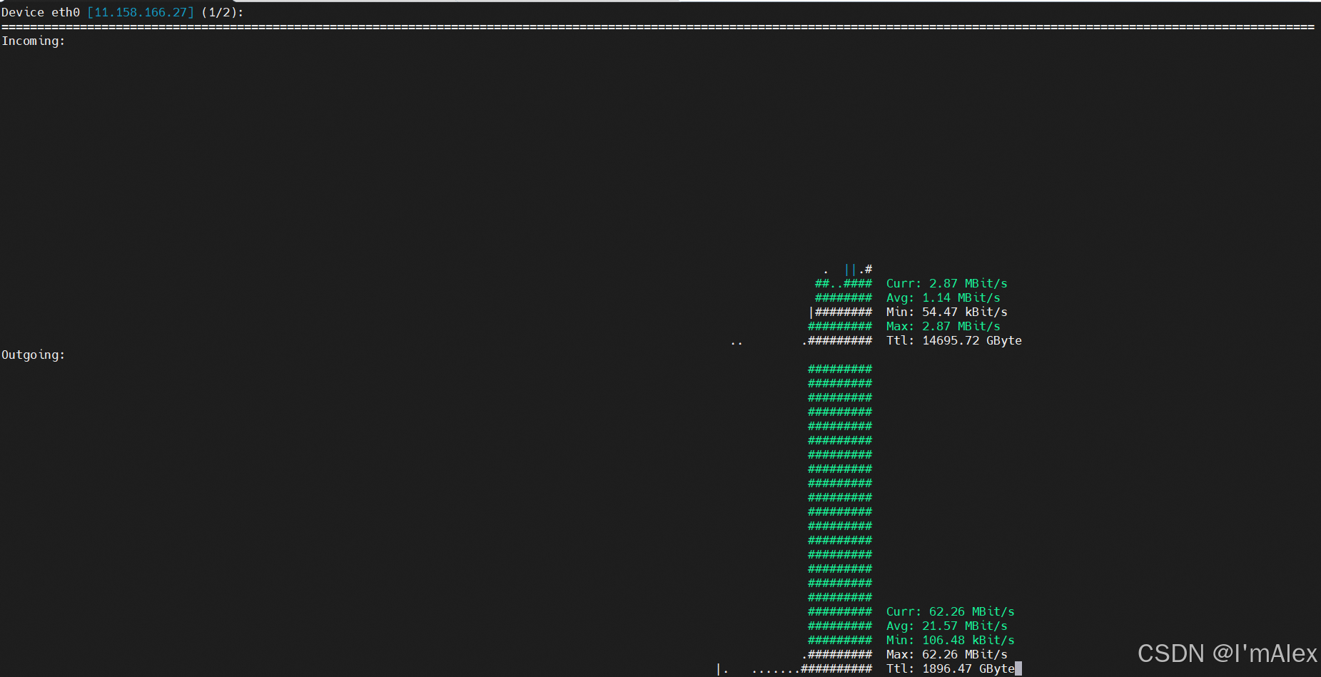 【Linux】实时网络流量监视工具nload：显示网络接口的实时带宽使用情况，包括入站和出站流量以及网络流量统计信息，包括当前速率、平均速率、最大速率和总的数据量，从下载、安装、入门到精通的 ...