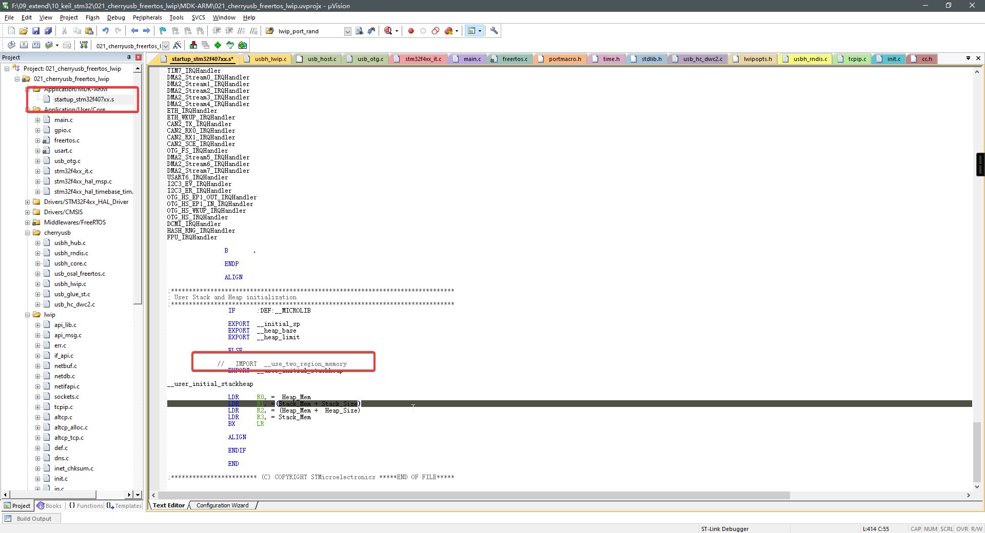 使用chrryusb+freertos+lwip配置stm32F4主机RNDIS流程记录，包含cherryusb配置和lwip配置。-CSDN博客