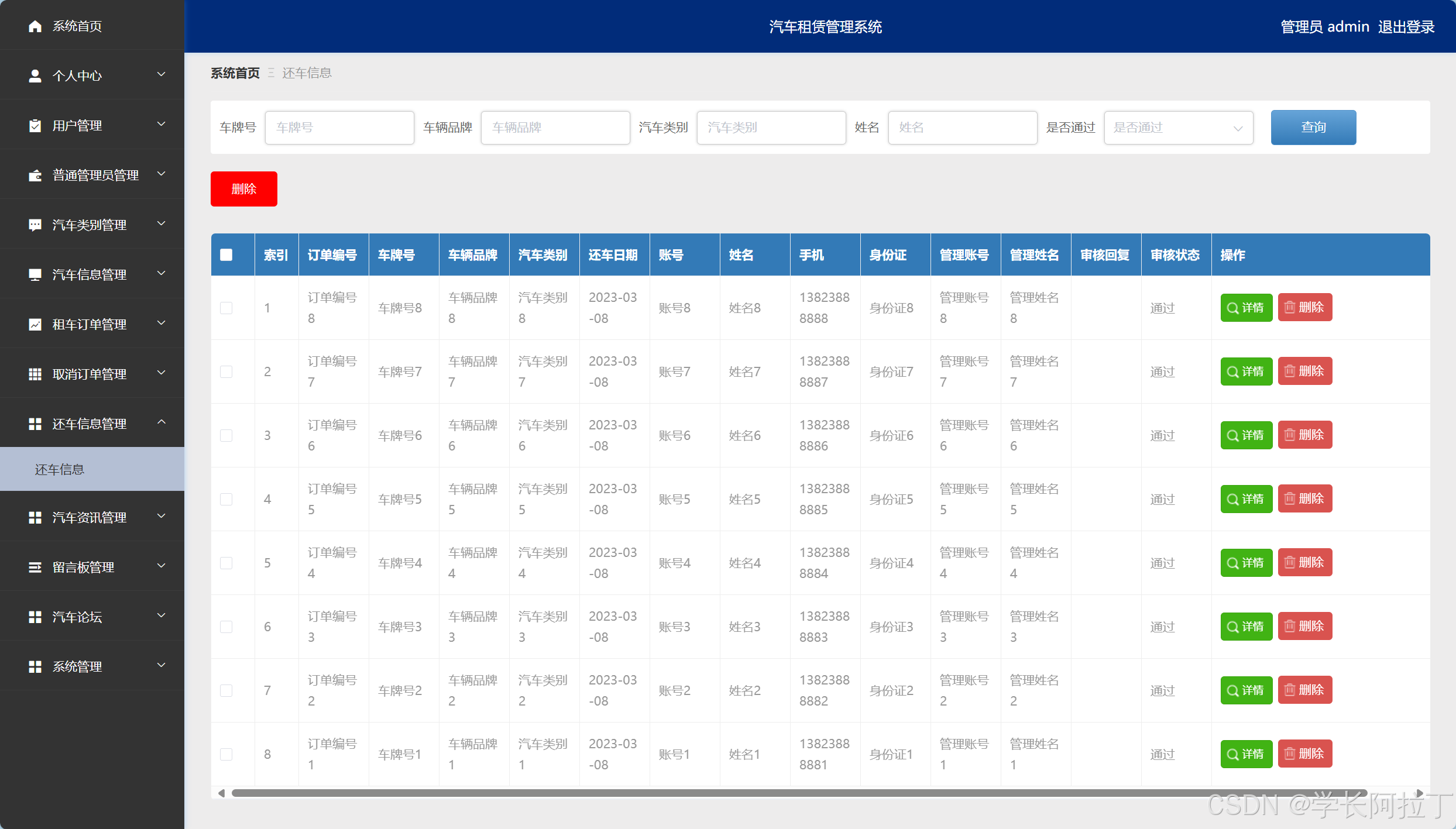Java毕业设计:基于springboot的汽车租赁管理系统【代码论文ppt】基于springboot的汽车租赁系统的设计与实现毕业论文