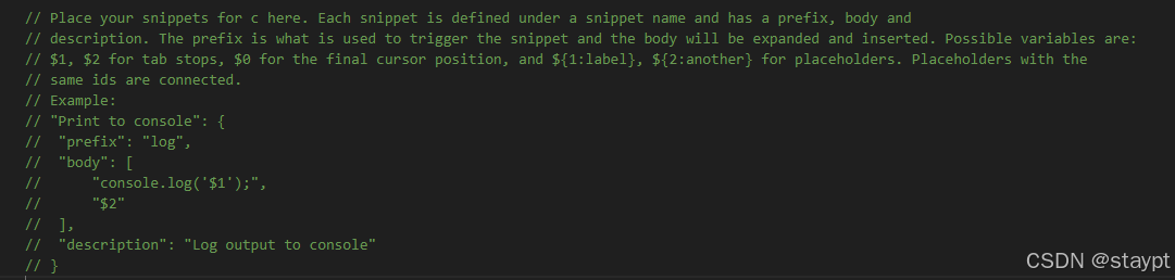 使用代码片段Snippet快速输入常用代码块及注释[vscode]_vscode snippet-CSDN博客