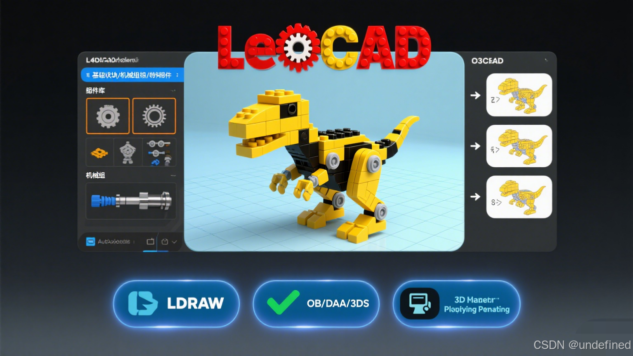 LeoCAD：乐高虚拟建模工具，3D 零件拖放多格式导出开源_leocad模型文件-CSDN博客