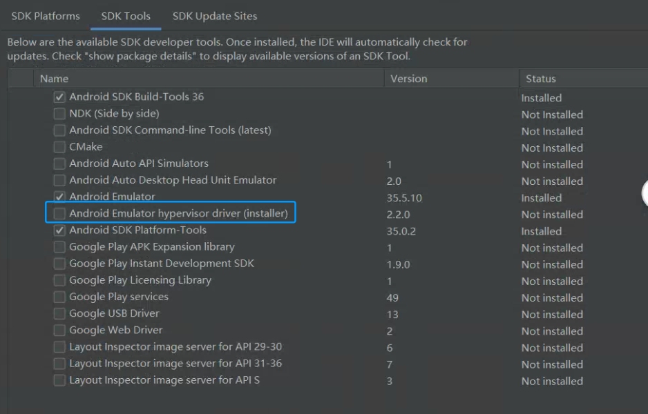 安装Android Studio，运行模拟器时提醒install HAXM -CSDN博客