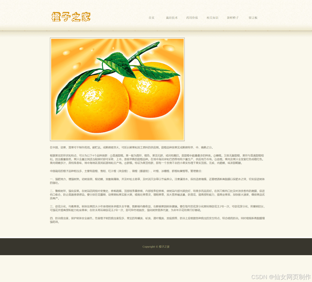 596. 大学生HTML期末大作业 ―【橙子之家果蔬主题网页(6页)】 Web前端网页制作 html+css+js-CSDN博客