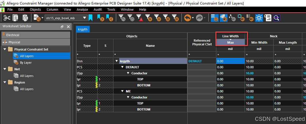 cadence SPB17.4 - allegro - Constraints Manager - show all Column_allegro17.4 菜单栏不显示了-CSDN博客