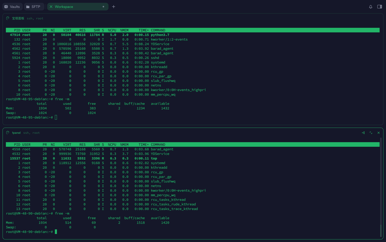 1panel和宝塔面板内存占用对比_1panel 宝塔-CSDN博客