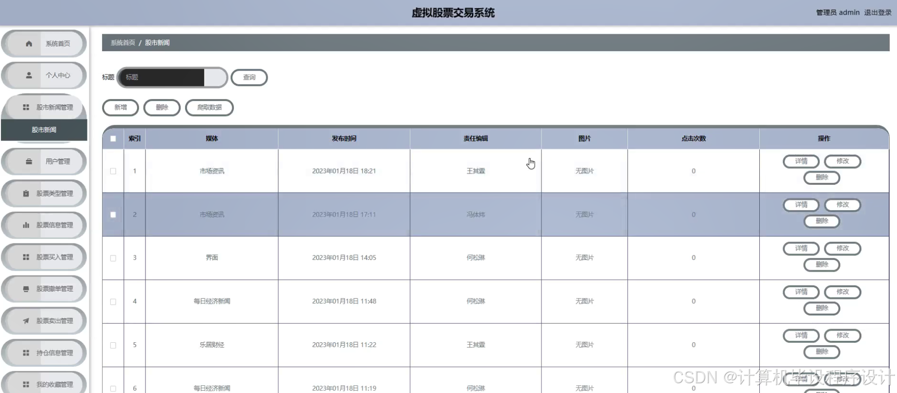 【开题报告】基于springbootvue虚拟股票交易系统(程序源码论文 计算机毕业设计交易风险预警vue页面 Csdn博客