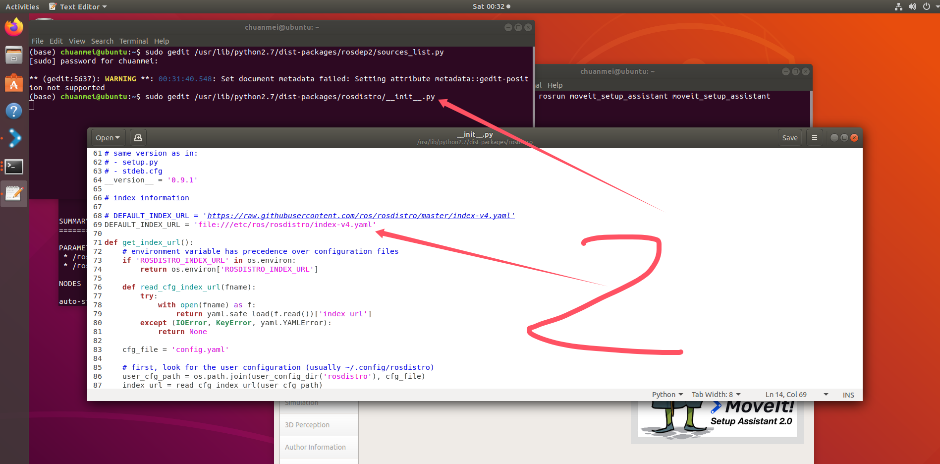 Errno 111] Connection refused＞ (https://raw.githubusercontent.com/ros/rosdistro/master/index-v4 ...