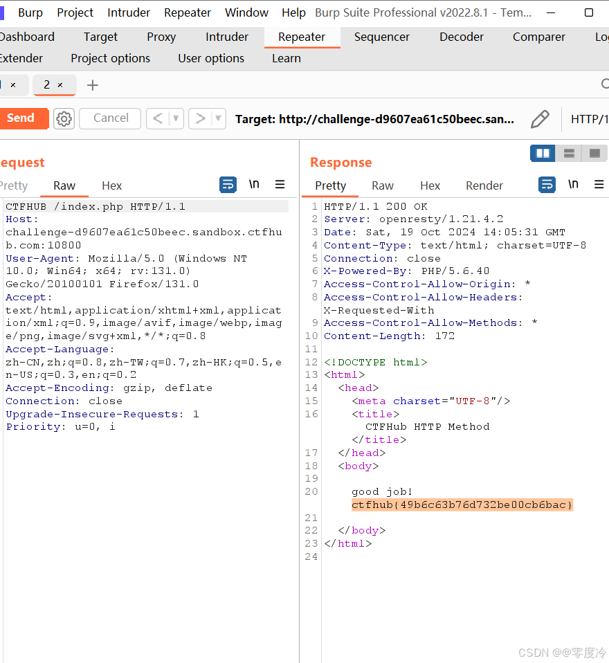CTFHUB技能树——web篇——web前置技能——HTTP协议........_use ctf**b method, i will give you flag.-CSDN博客