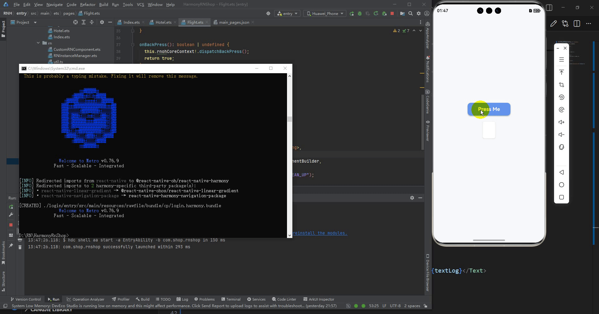 从入门小白到精通，玩转React Native鸿蒙跨平台开发：检测到任意子组件的不同阶段的按压交互情况Pressable_开发语言_2401 ...
