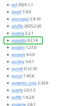 3步解决PyAudio安装失败问题_pyaudio下载失败-CSDN博客