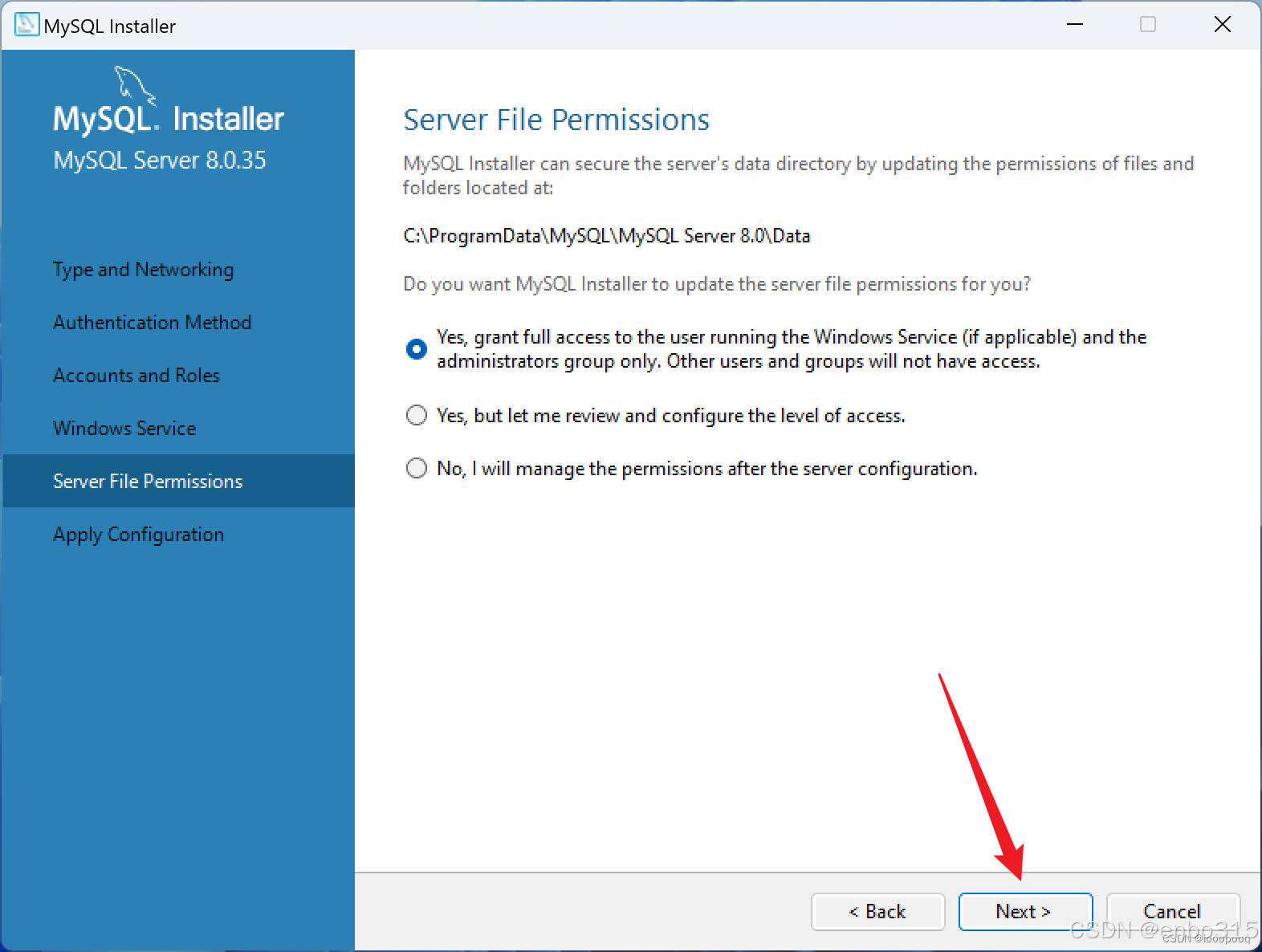 MySQL 8.0.35在Windows 11下的安装配置_win11安装mysql8-CSDN博客