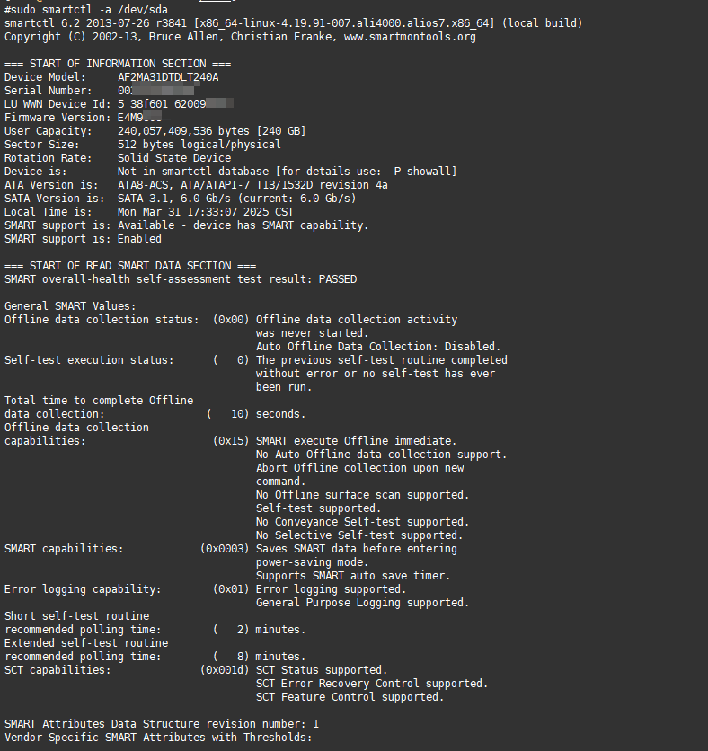 smartctl 命令/工具详细解析-CSDN博客