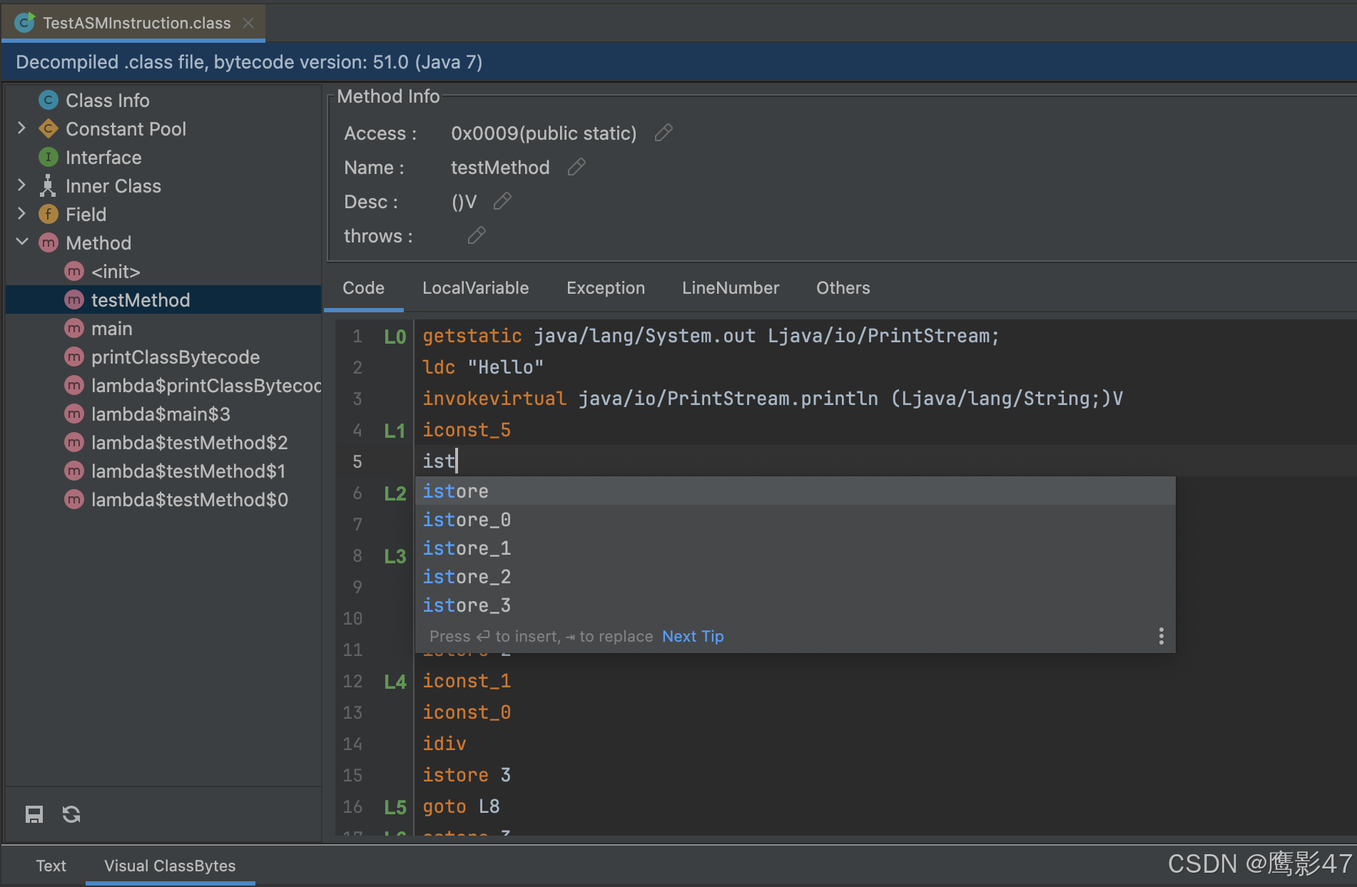 Java字节码编辑新工具：VisualClassBytes-CSDN博客
