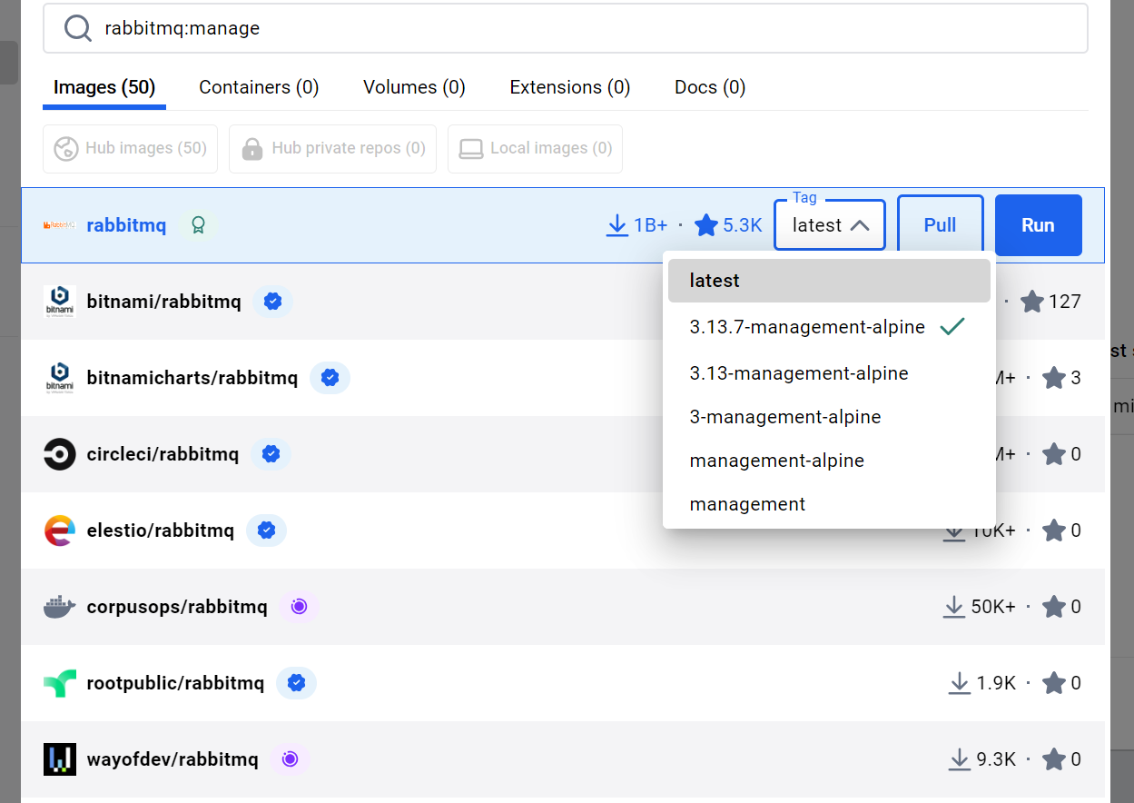 （win11）docker desktop中拉取rabbitmq:management镜像并运行容器_华为云镜像仓库rabbitmq:3.13.7-management-CSDN博客