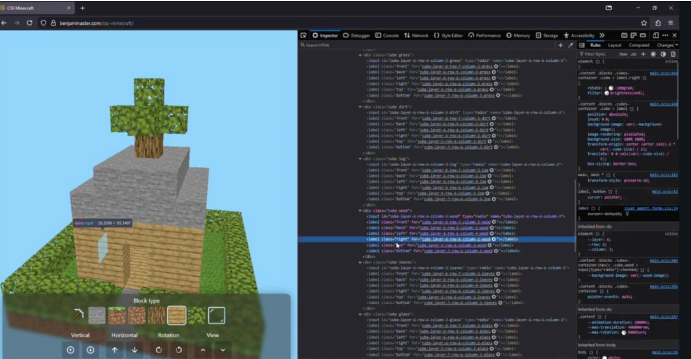 纯HTML+CSS实现《我的世界》的技术解析与创新实践_css minecraft-CSDN博客