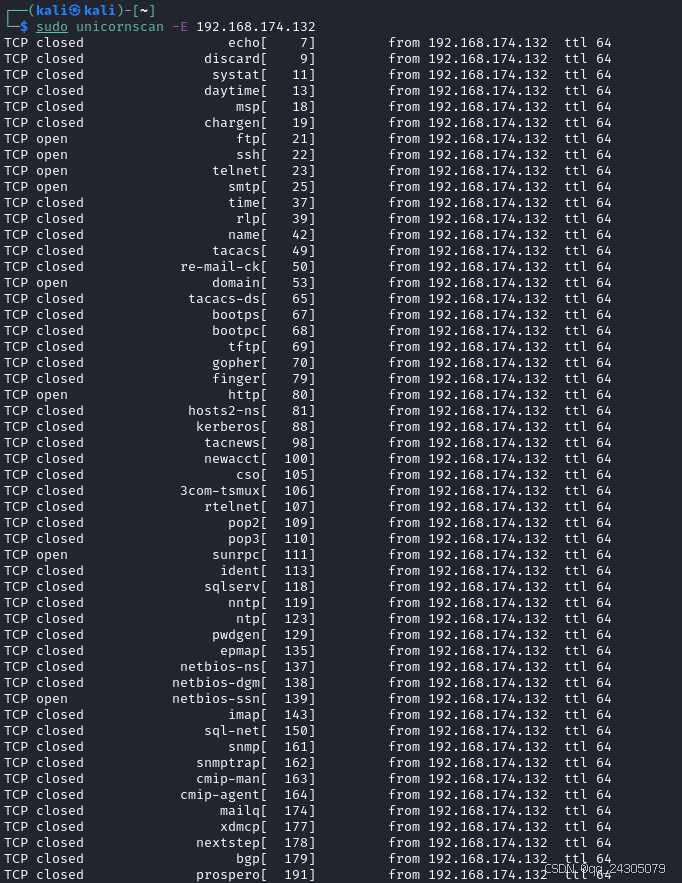 Unicornscan 全参数详细教程！Kali Linux教程！黑客渗透测试！-CSDN博客
