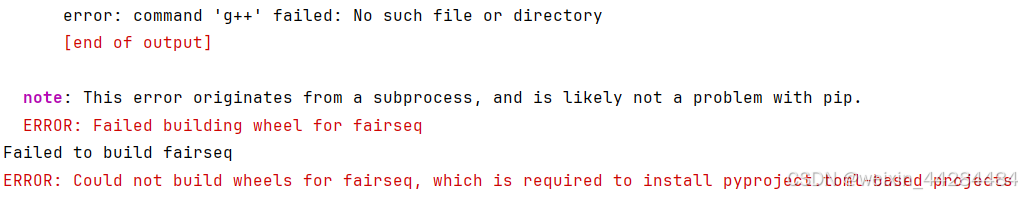 error: command ‘g++‘ failed: No such file or directory 解决方法_error: command 'g++' failed: no such ...