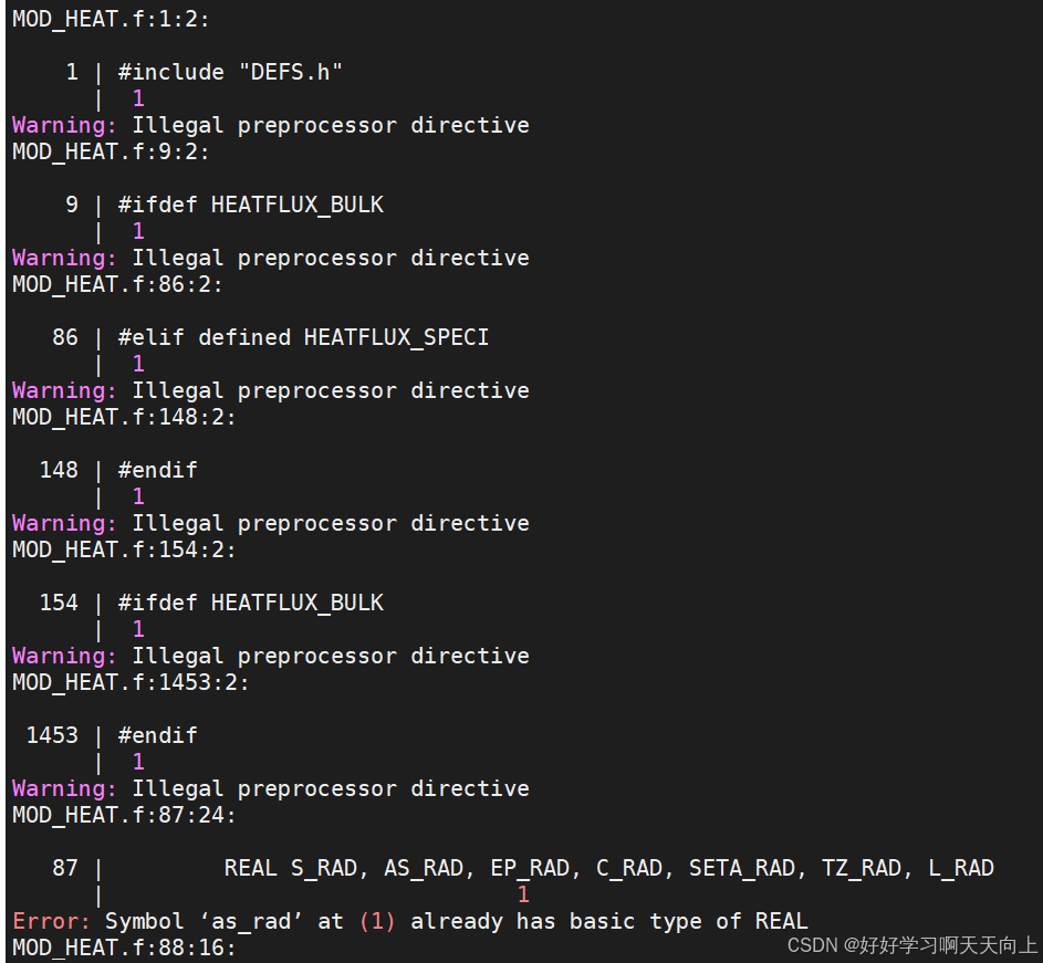 Fortran: Warning: Illegal preprocessor directive_already has basic type of real-CSDN博客