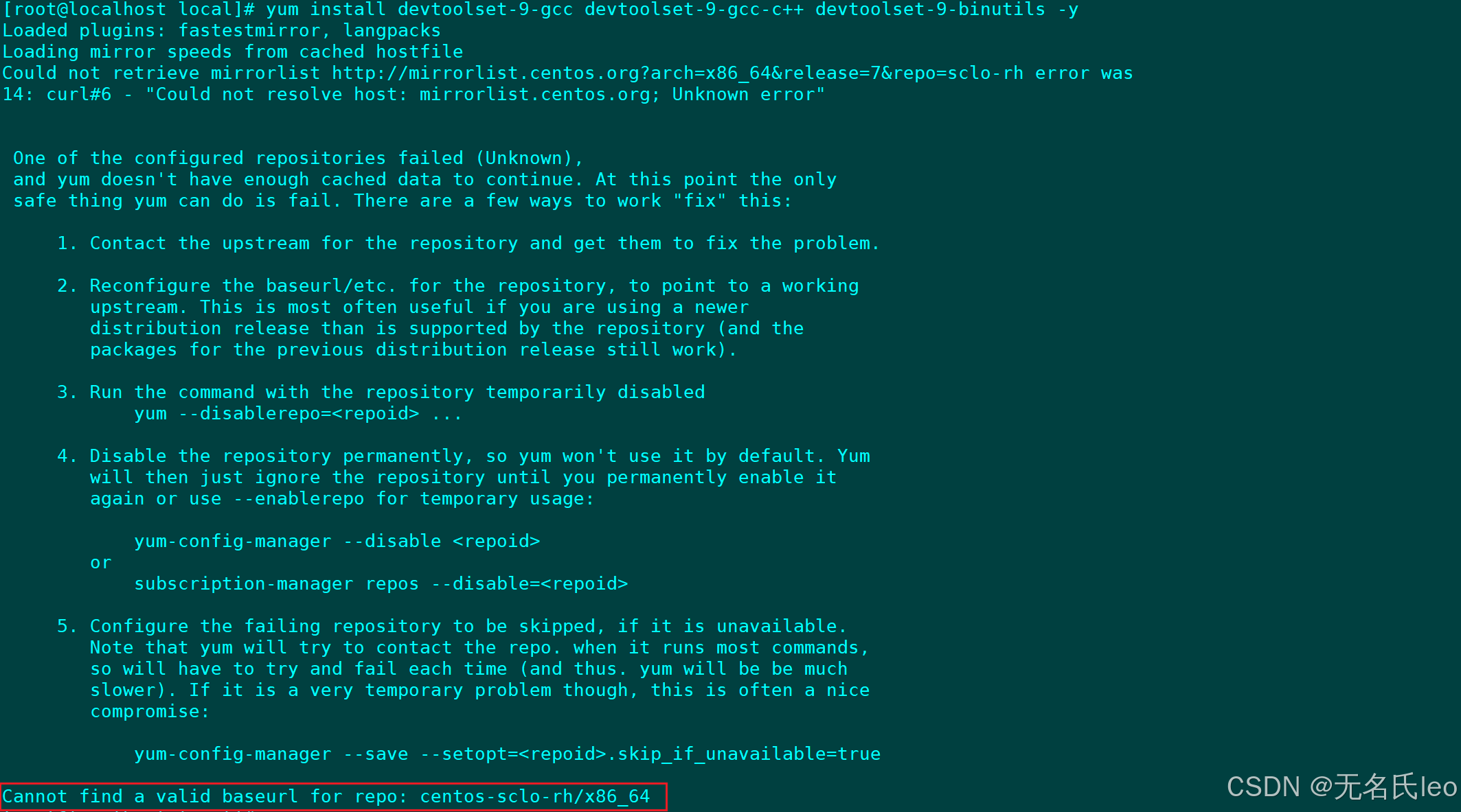 如何解决Linux安装gcc等软件时遇到Cannot find a valid baseurl for repo: centos-sclo-rh/x86_64问题-CSDN博客