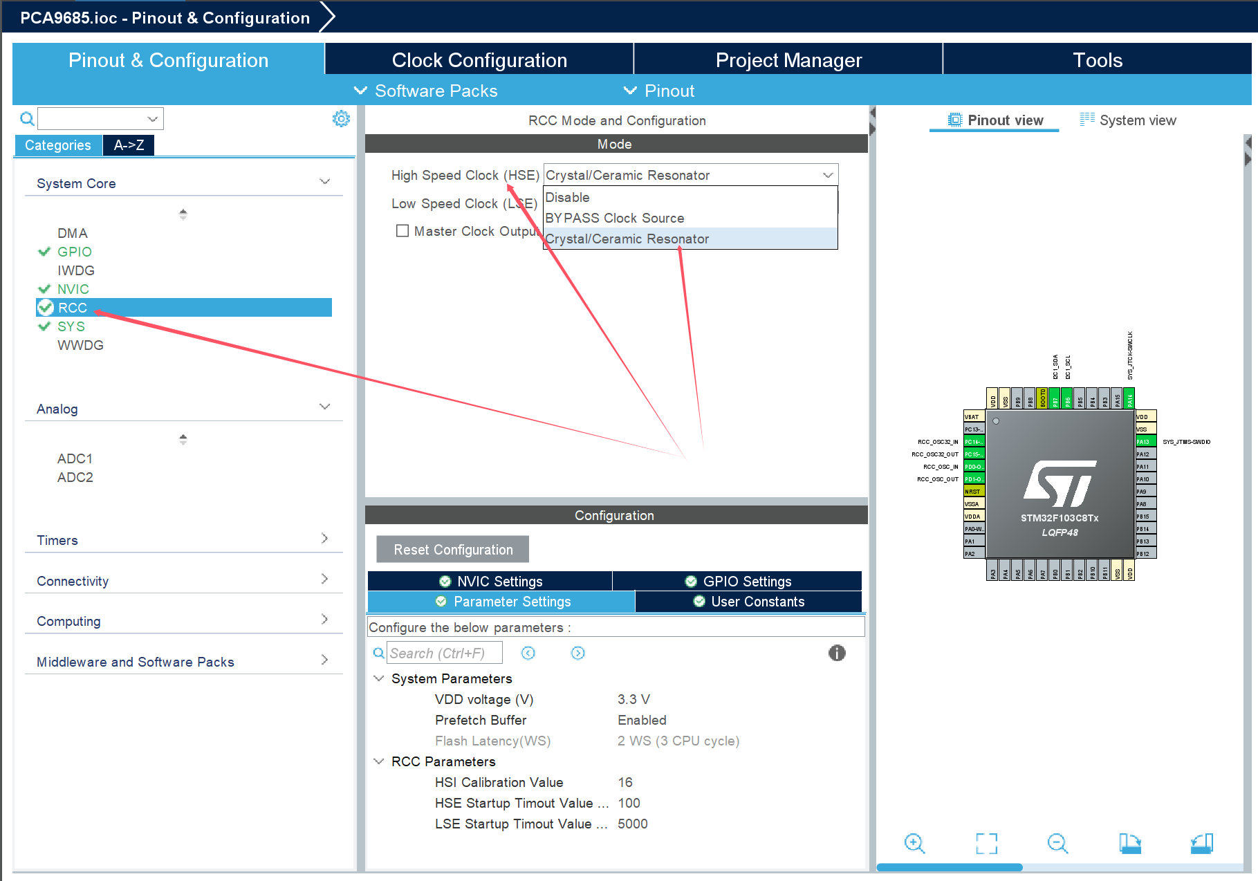 使用 CubeIDE 开发 PCA9685 舵机控制板：基于 STM32C8T6 的实践_cubeide舵机-CSDN博客