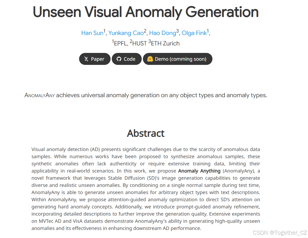 Anomaly Anything: Promptable Unseen Visual Anomaly Generation——异常万物：可提示 ...