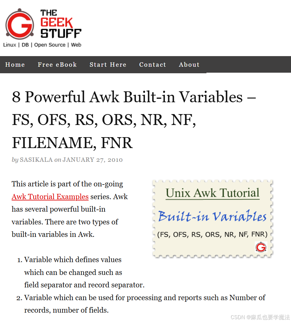 8 个有力的 Awk 内建变量_awk 'begin{fs=ofs=" "}-CSDN博客