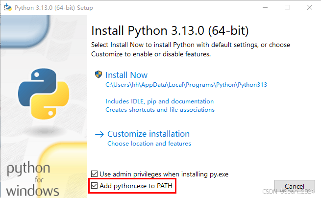 Python及其组件安装、卸载_python-3.13.0-amd64.exe-CSDN博客
