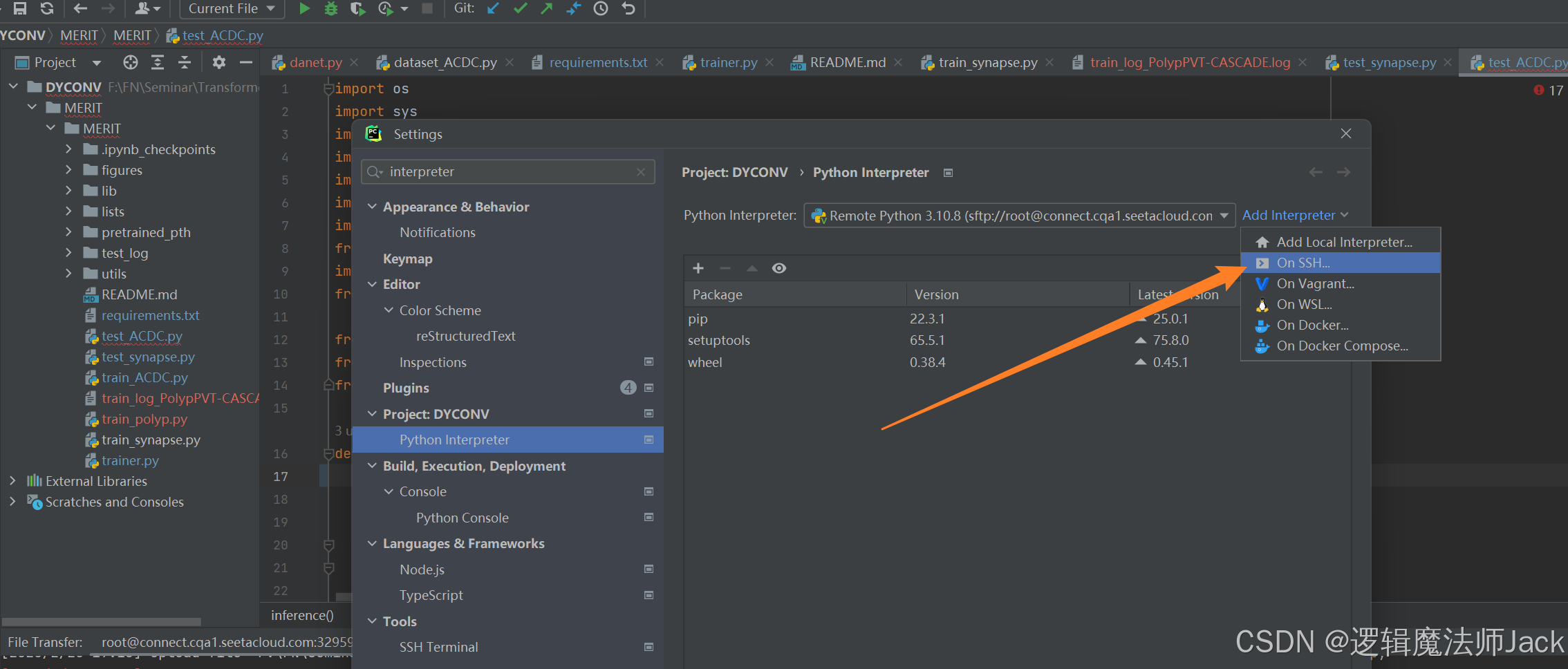 【图文详解】PyCharm专业版连接AutoDl详细教程，输入登录指令和密码的格式需要特别注意。_pycharm连接autodl-CSDN博客