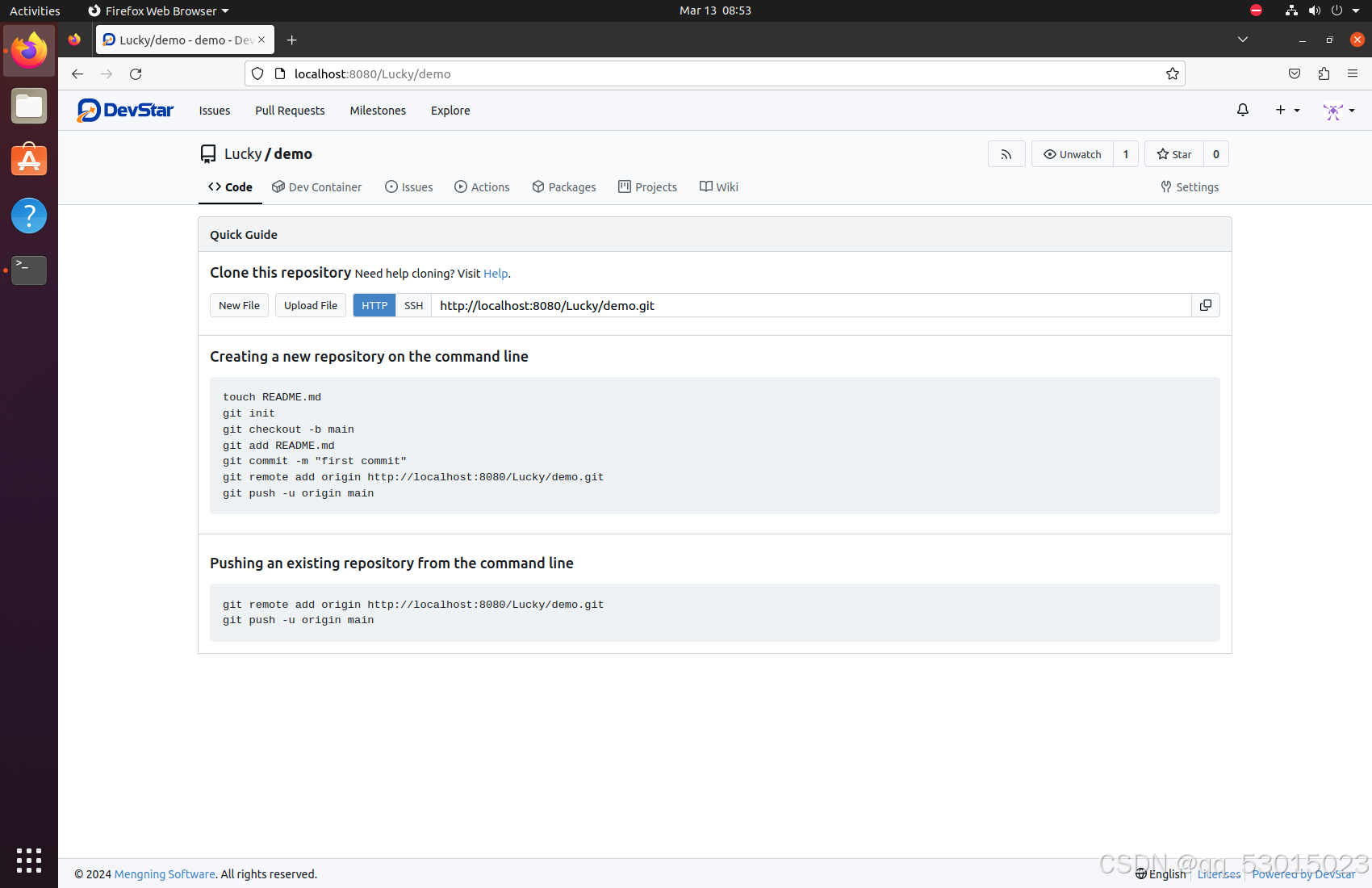 实验二 使用 DevStar 搭建 Git 仓库托管平台-CSDN博客