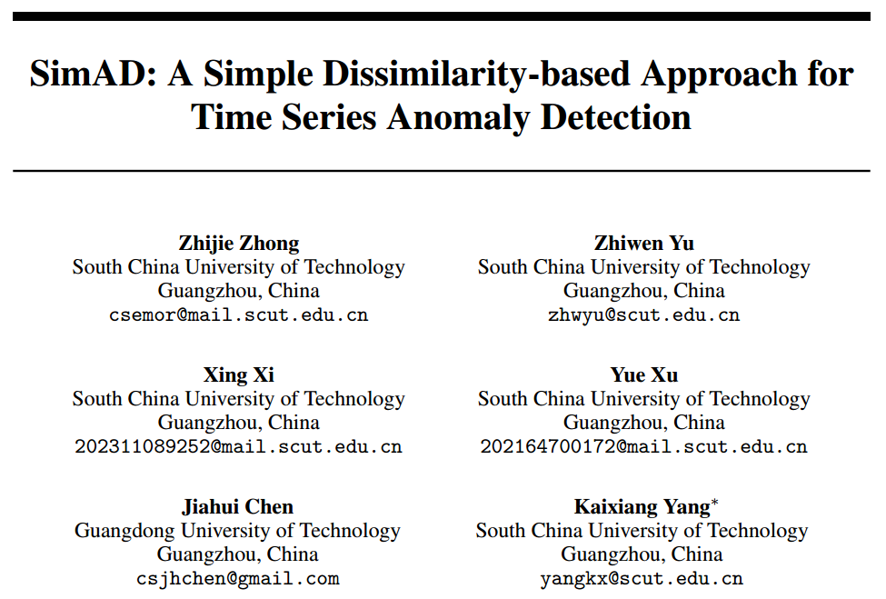SimAD 解读 — SimAD: A Simple Dissimilarity-based Approach for Time Series Anomaly Detection-CSDN博客