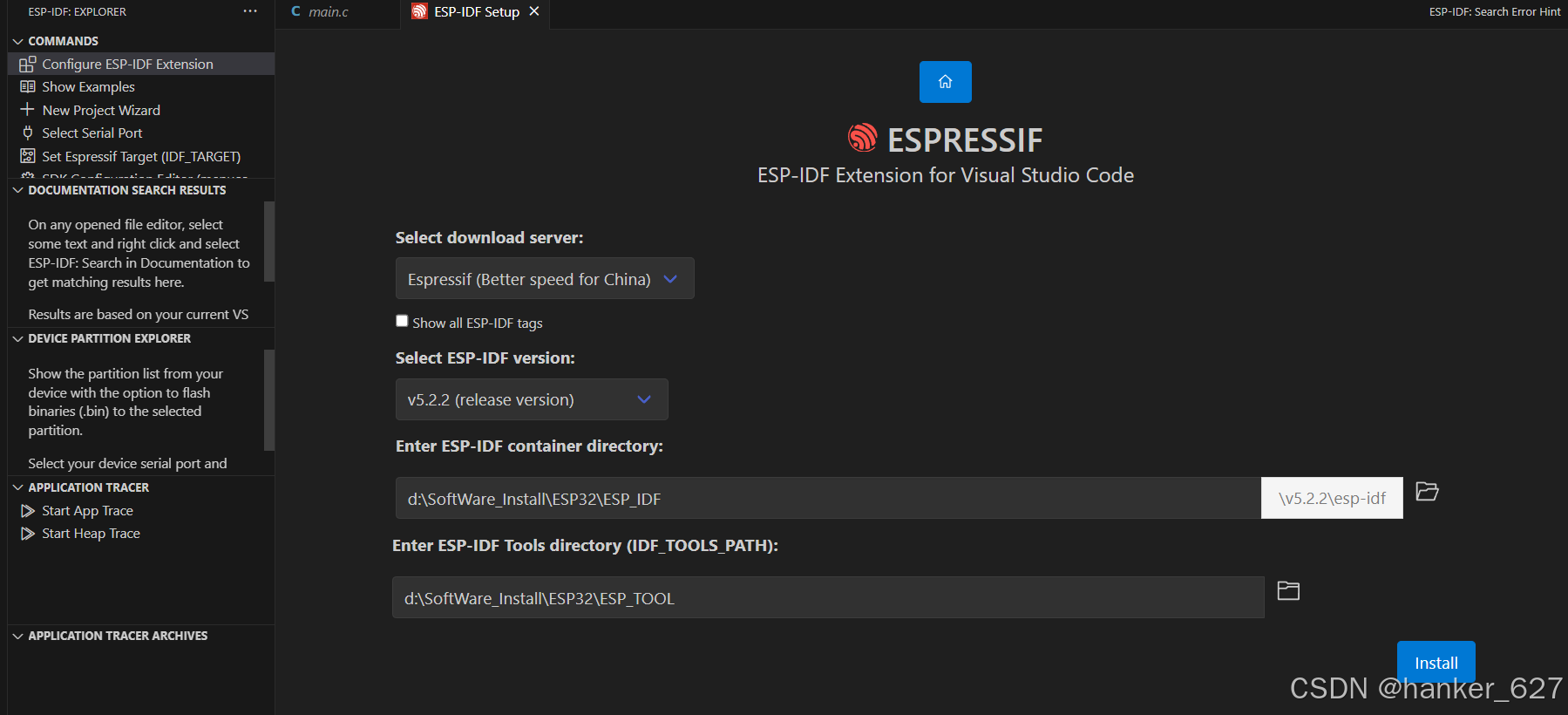 使用VS-code安装ESP32-IDF，换源过程记录_code如何更换esp-CSDN博客
