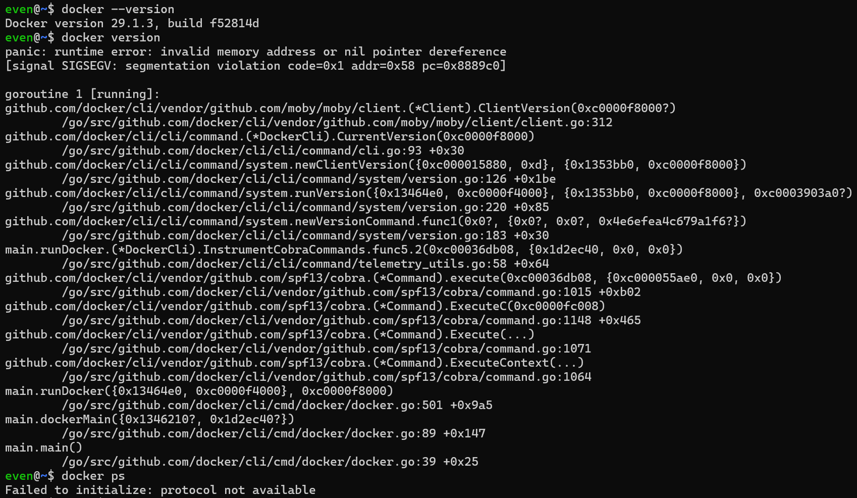 WSL2 中 Docker 报错 Failed to initialize: protocol not available 问题解决记录-CSDN博客