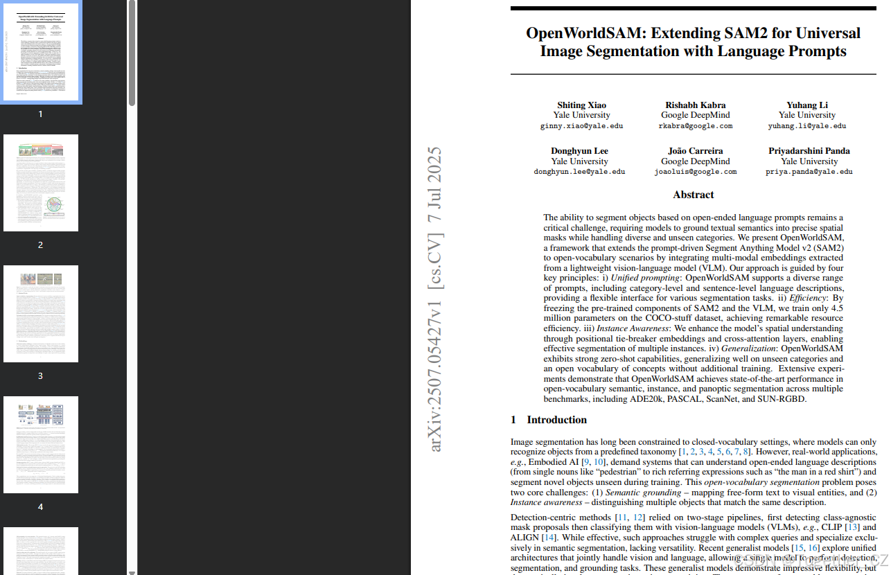 OpenWorldSAM: Extending SAM2 for Universal Image Segmentation with Language Prompts扩展SAM2以实现基于语言 ...