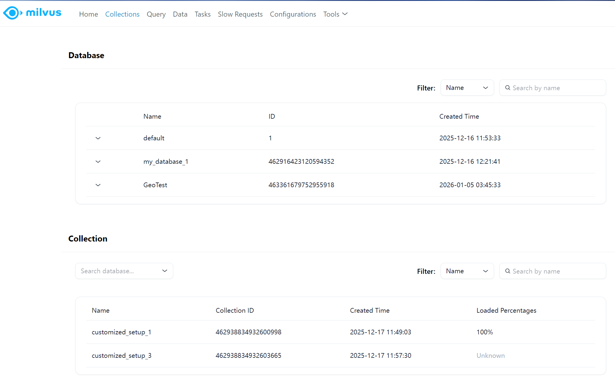 【大模型:RAG】--向量数据库Milvus WebUI页面_milvus ui-CSDN博客