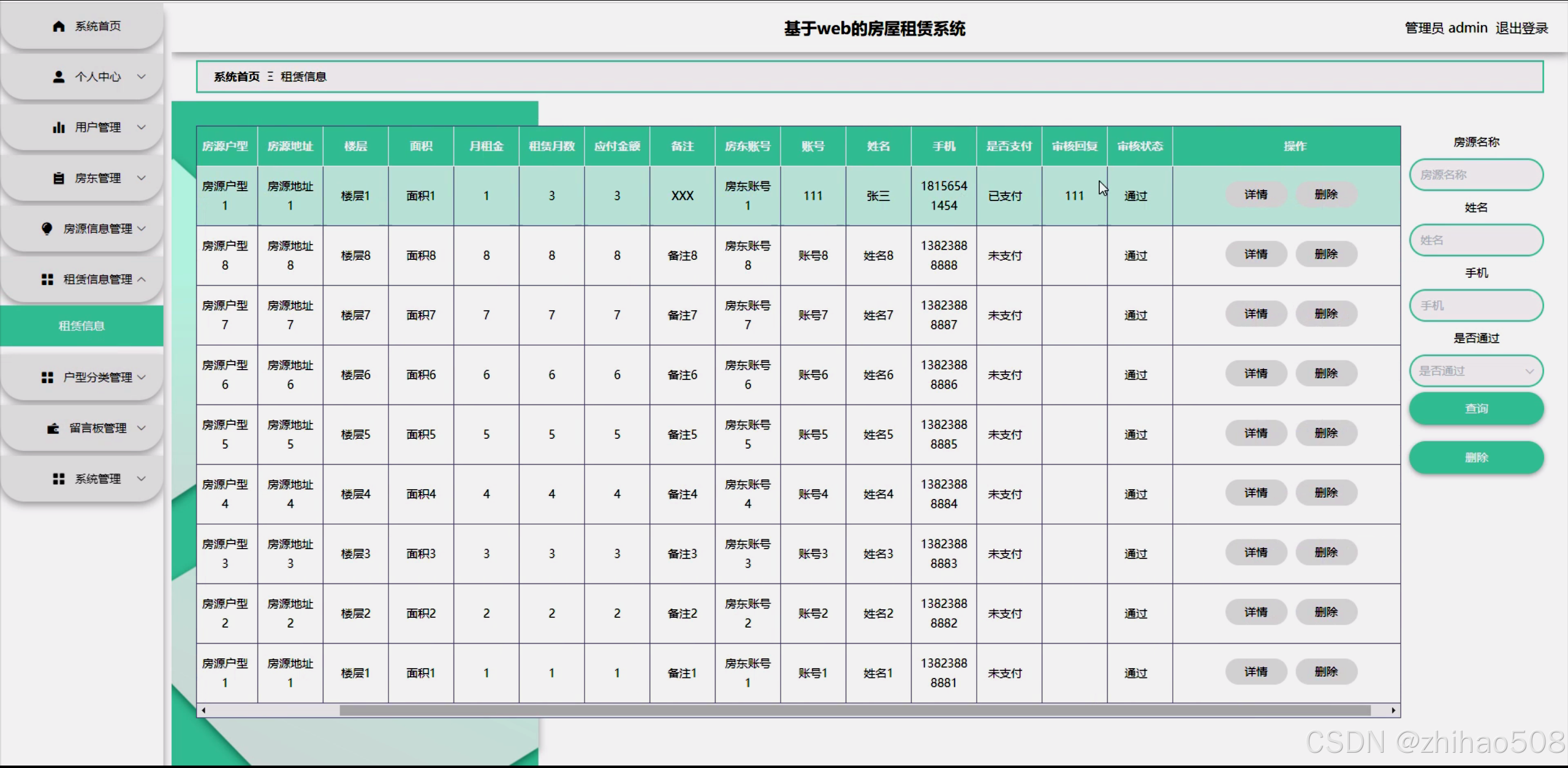 基于pythonflask框架的基于web的房屋租赁系统（开题程序论文） 计算机毕设pythonweb智能租房 Csdn博客