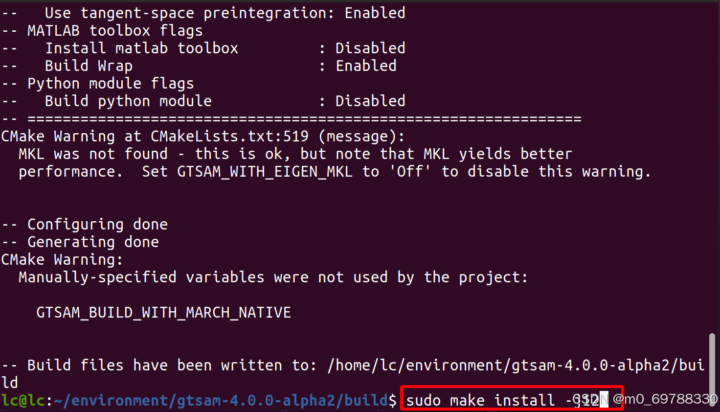 Ubuntu20.04下安装gtsam_gtsam安装-CSDN博客