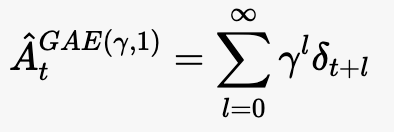 广义优势估计：GAE，一种 TD(lambda) 回报估计方法，用于估算 PPO 中按 Token 划分的奖励。在实际操作中，我们通常将设置为1，这样 GAE 就变成了蒙特卡洛估计方法，-CSDN博客