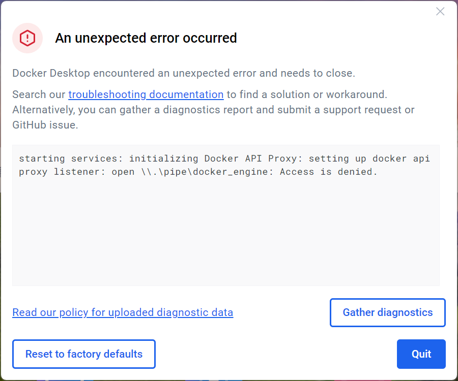 【笔记】解决 WSL 迁移后 Docker 出现 “starting services: initializing Docker API Proxy: setting up docker ap ...
