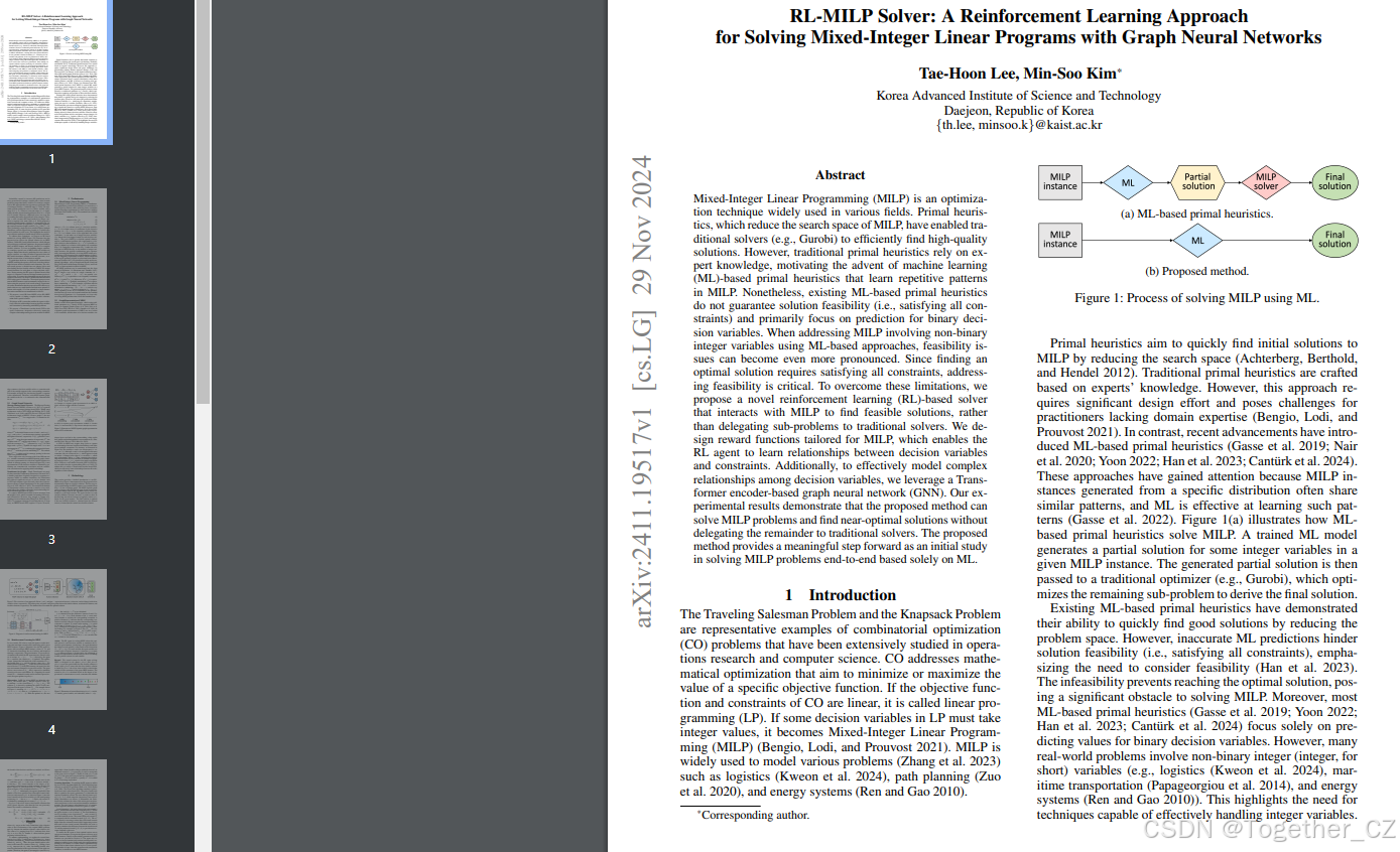 RL-MILP Solver: A Reinforcement Learning Approach——RL-MILP求解器：基于强化学习的混合整数线性规划求解方法-CSDN博客